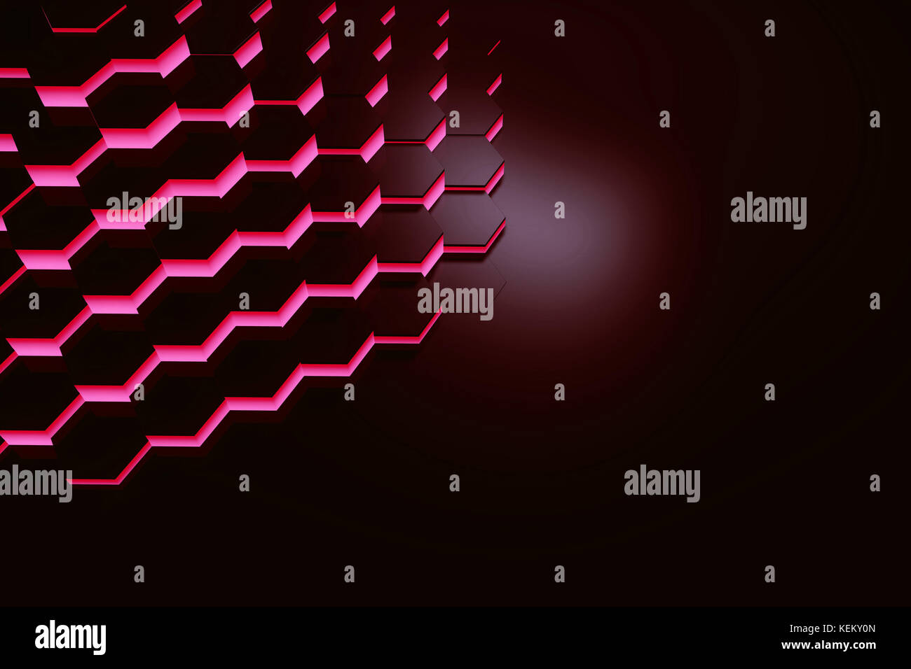 Glowing red hexagon pattern background. 3D rendering Stock Photo - Alamy
