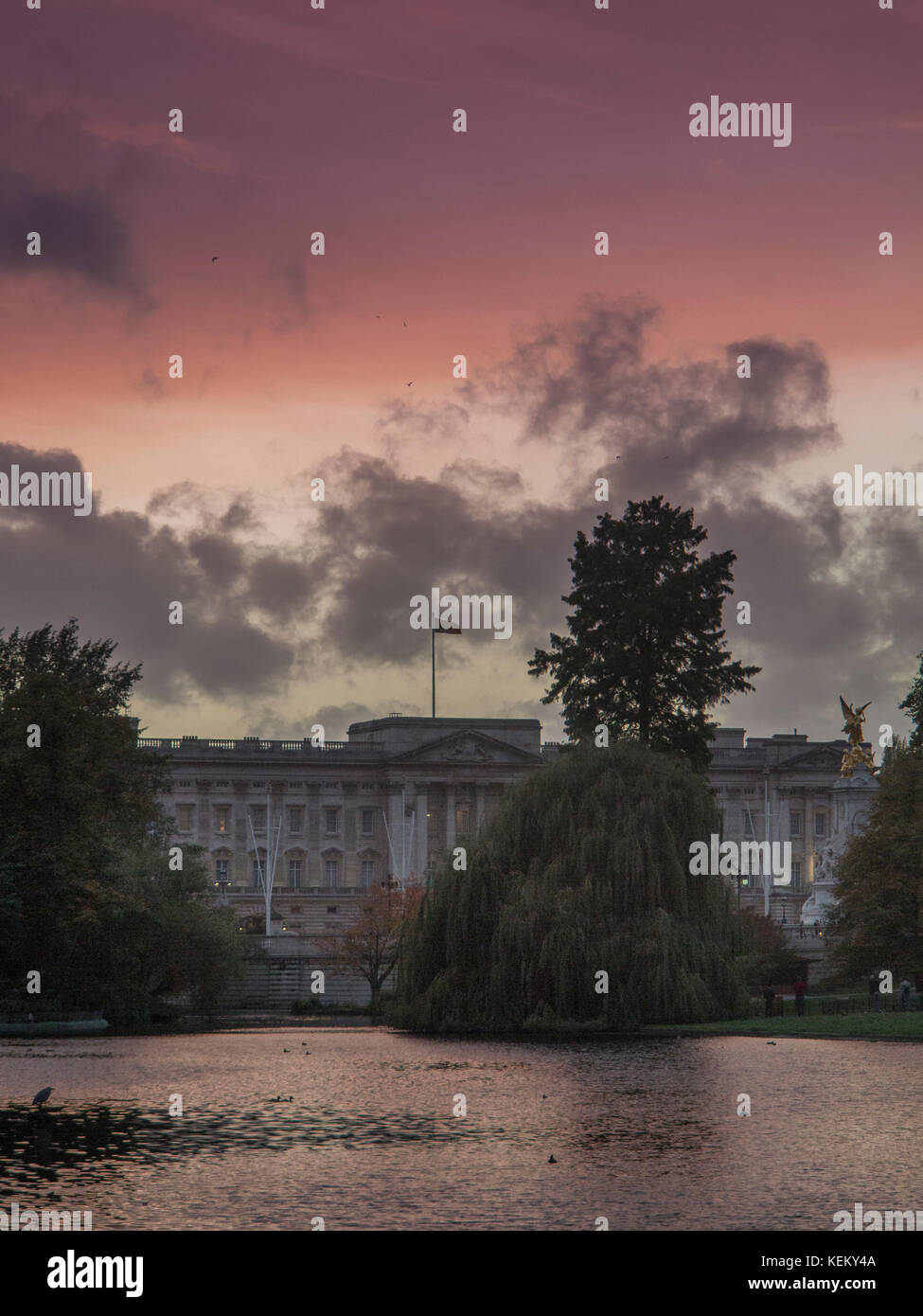 Sunset behind buckingham palace hi-res stock photography and images - Alamy