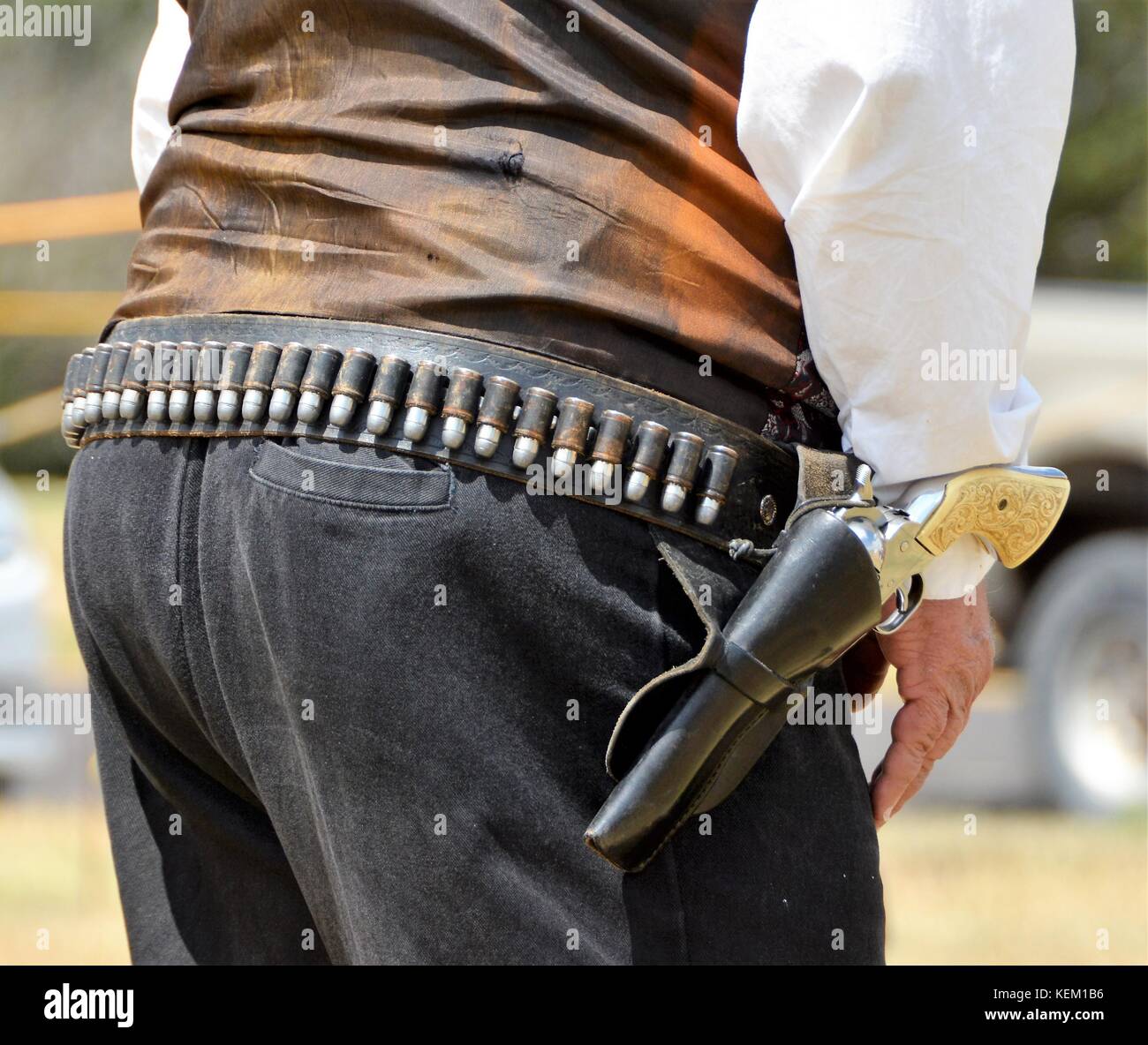 Western Holsters with Six Shooter Revolvers Stock Photo - Alamy