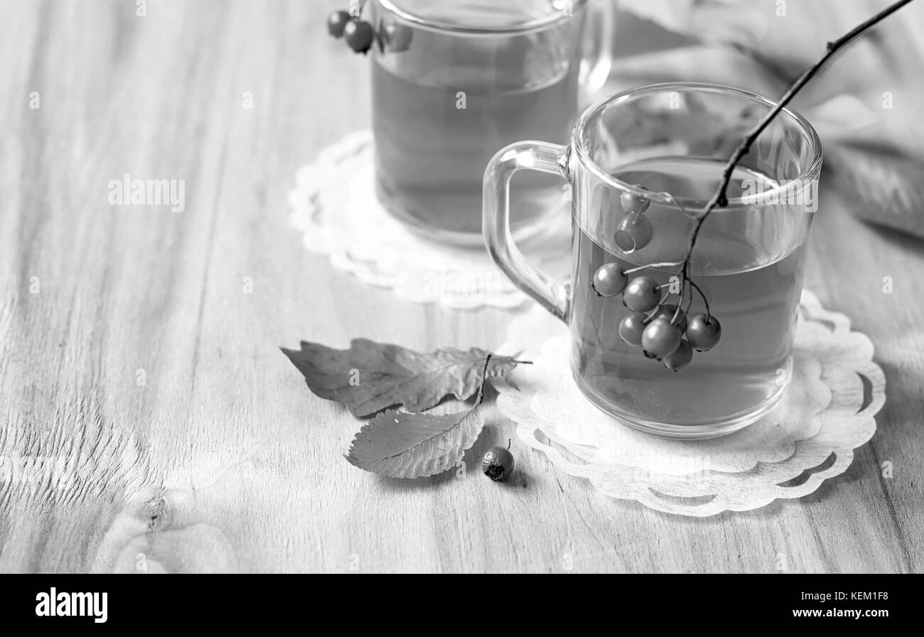 Glass cup hot tea in Black and White Stock Photos & Images - Alamy