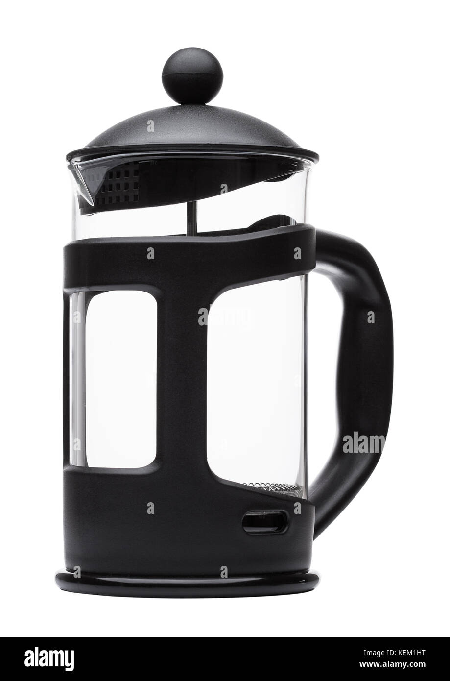 Empty french press pot coffee maker isolated on white background Stock ...