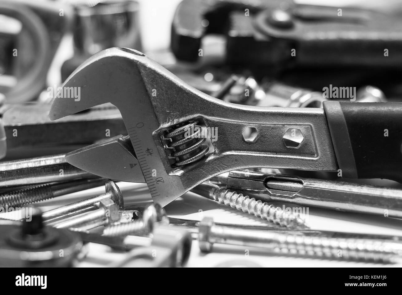 Men's working metal tools of silver color Stock Photo - Alamy