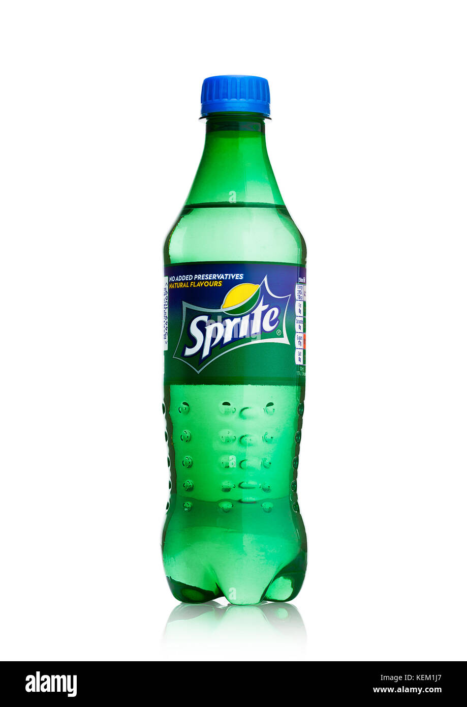 LONDON, UK - APRIL 12, 2017: Bottle of Sprite drink isolated on white ...