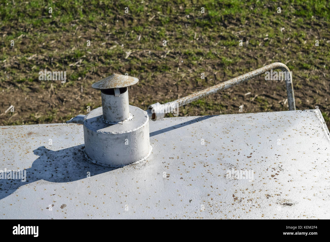 Safety valve on the tank with a tube to drain the liquid Stock Photo ...