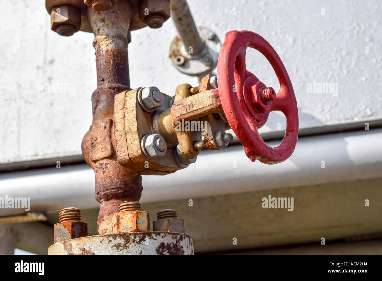 Shut-off valves on the high-pressure well flowing equipment. Oil ...