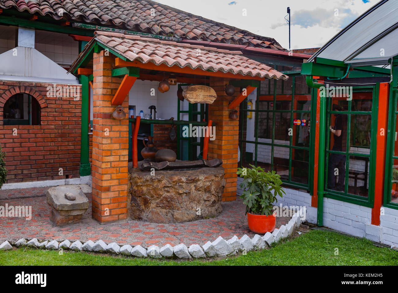 Colombia, South America - A section of The Restaurante El Colonial in ...