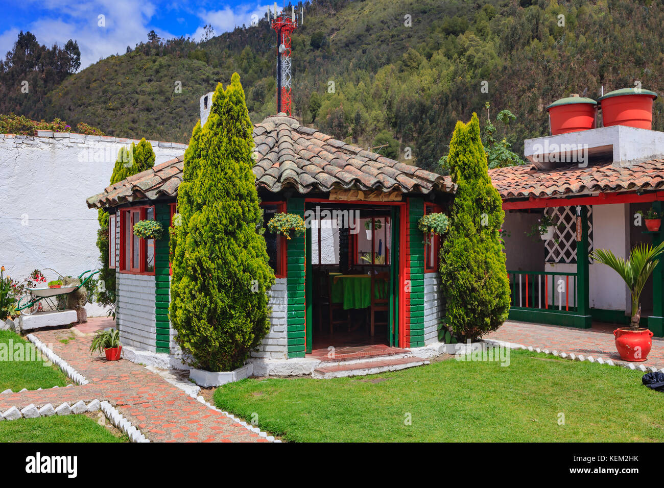 Colombia, South America - A section of The Restaurante El Colonial in ...