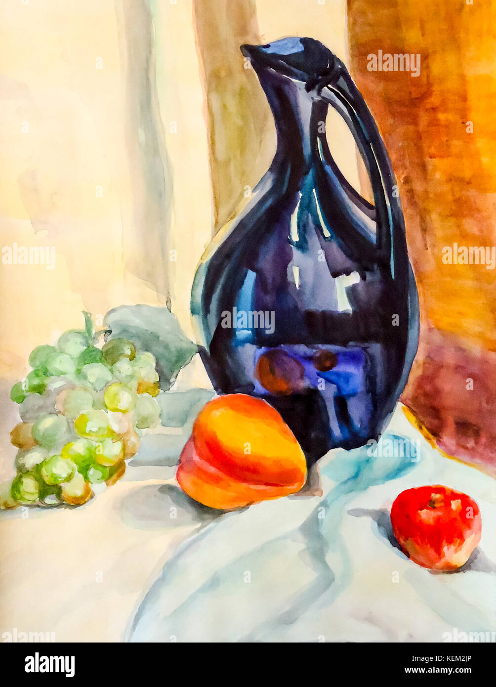 Simple Still Life Drawing Coloured