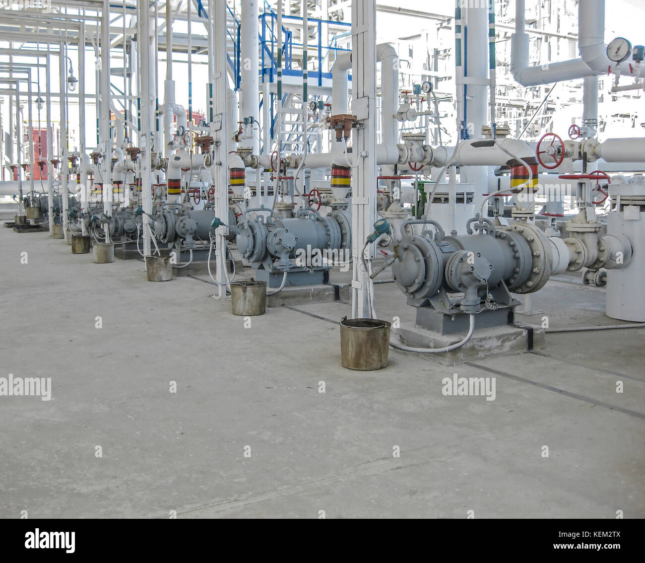 Oil refinery. Equipment for primary oil refining Stock Photo - Alamy