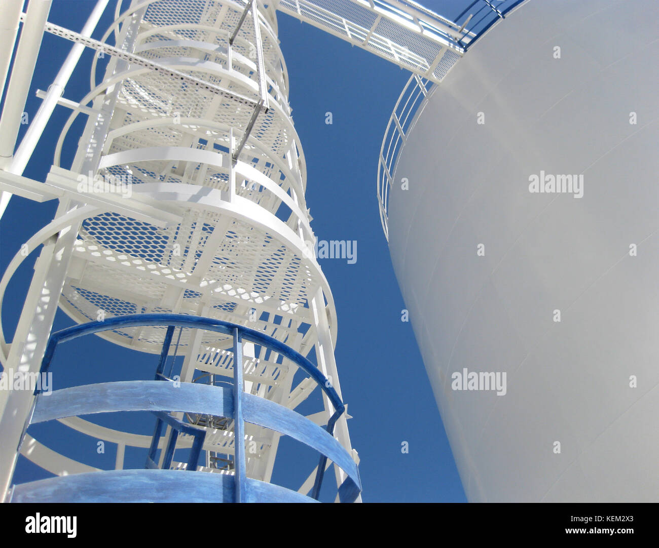 The tank with water and a ladder. Equipment for primary oil refining ...