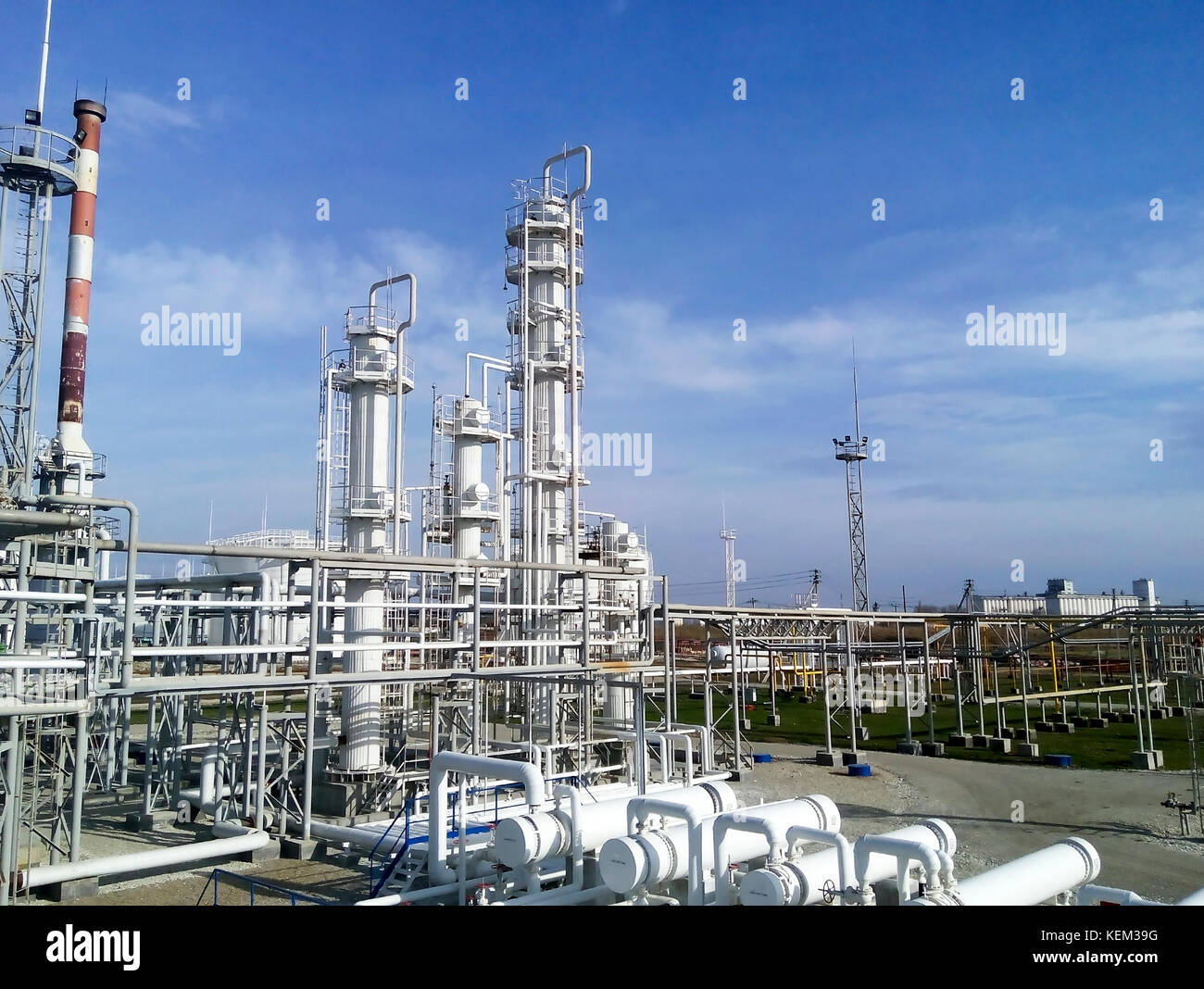 The oil refinery. Equipment for primary oil refining Stock Photo - Alamy
