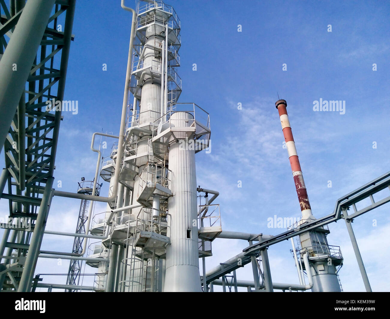 Distillation columns and heating furnace. The equipment for oil ...