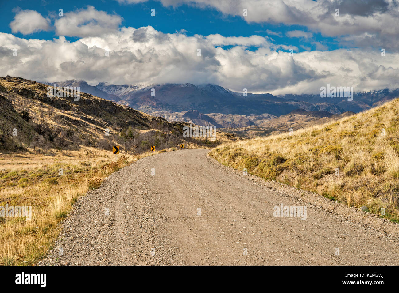 Road in Chacabuco Valley, future Patagonia National Park, near Cochrane ...