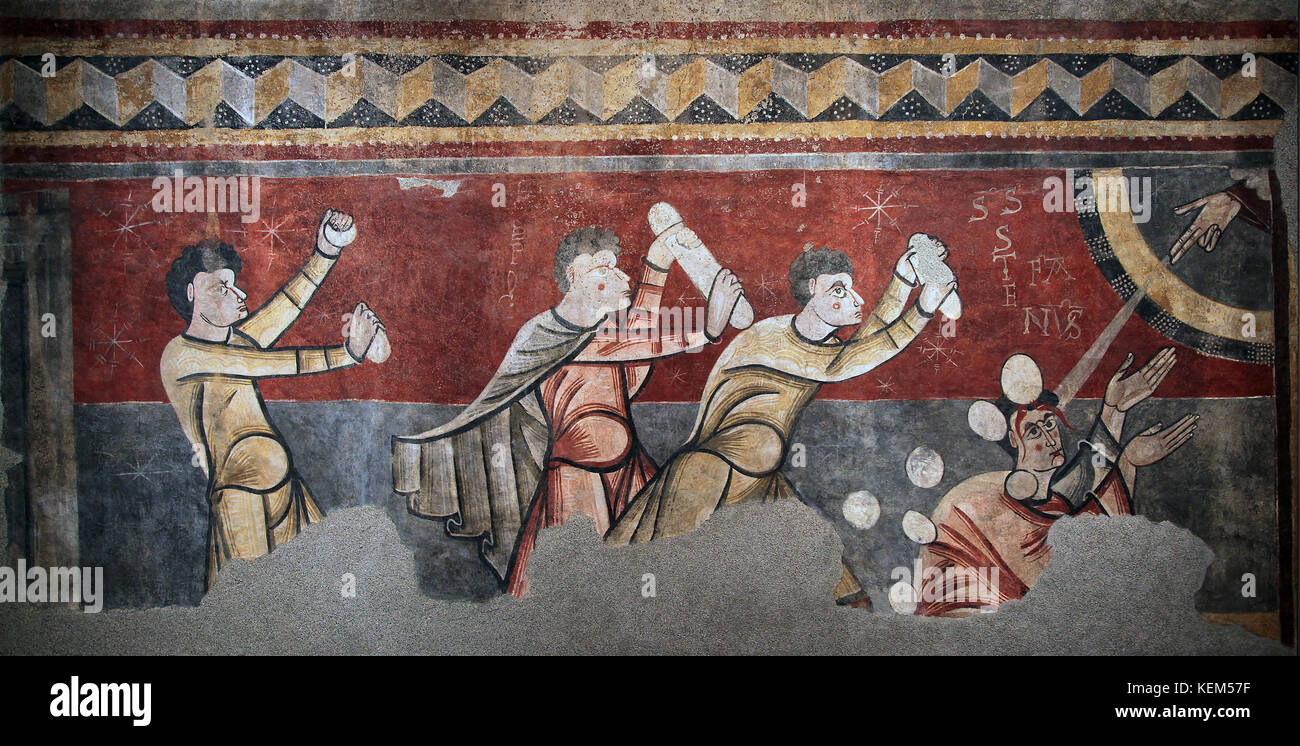 The lapidation of saint etienne ca.1100 Stock Photo - Alamy