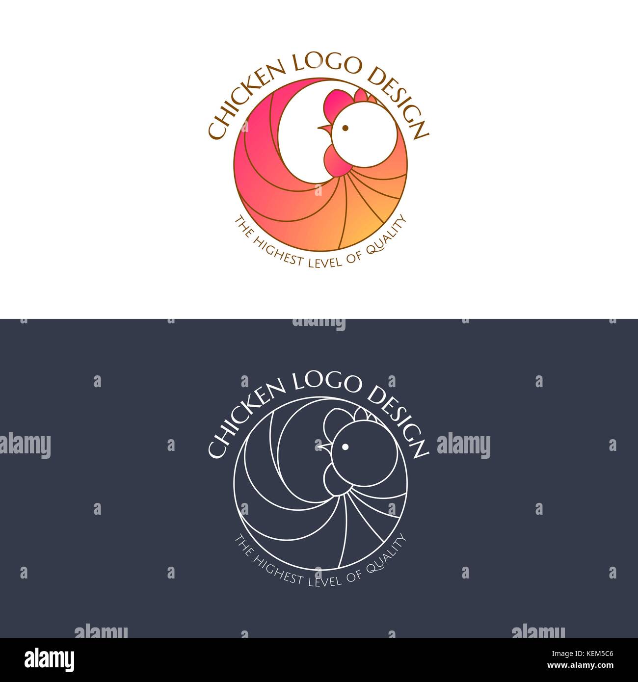 Logo chicken color and linear Stock Vector Image & Art - Alamy