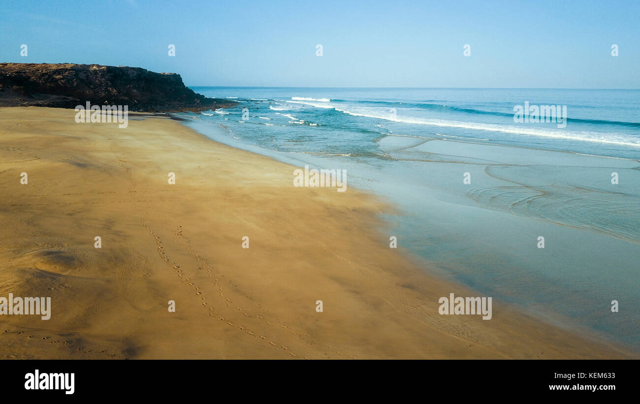 aerial view of deserted beach, el ocotillo, fuerteventura Stock Photo ...