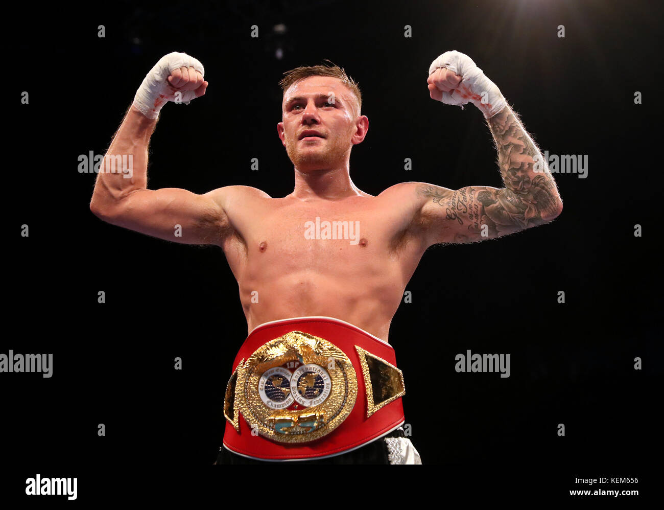 Paul Hyland Jr celebrates beating Stephen Ormond after their IBF East ...