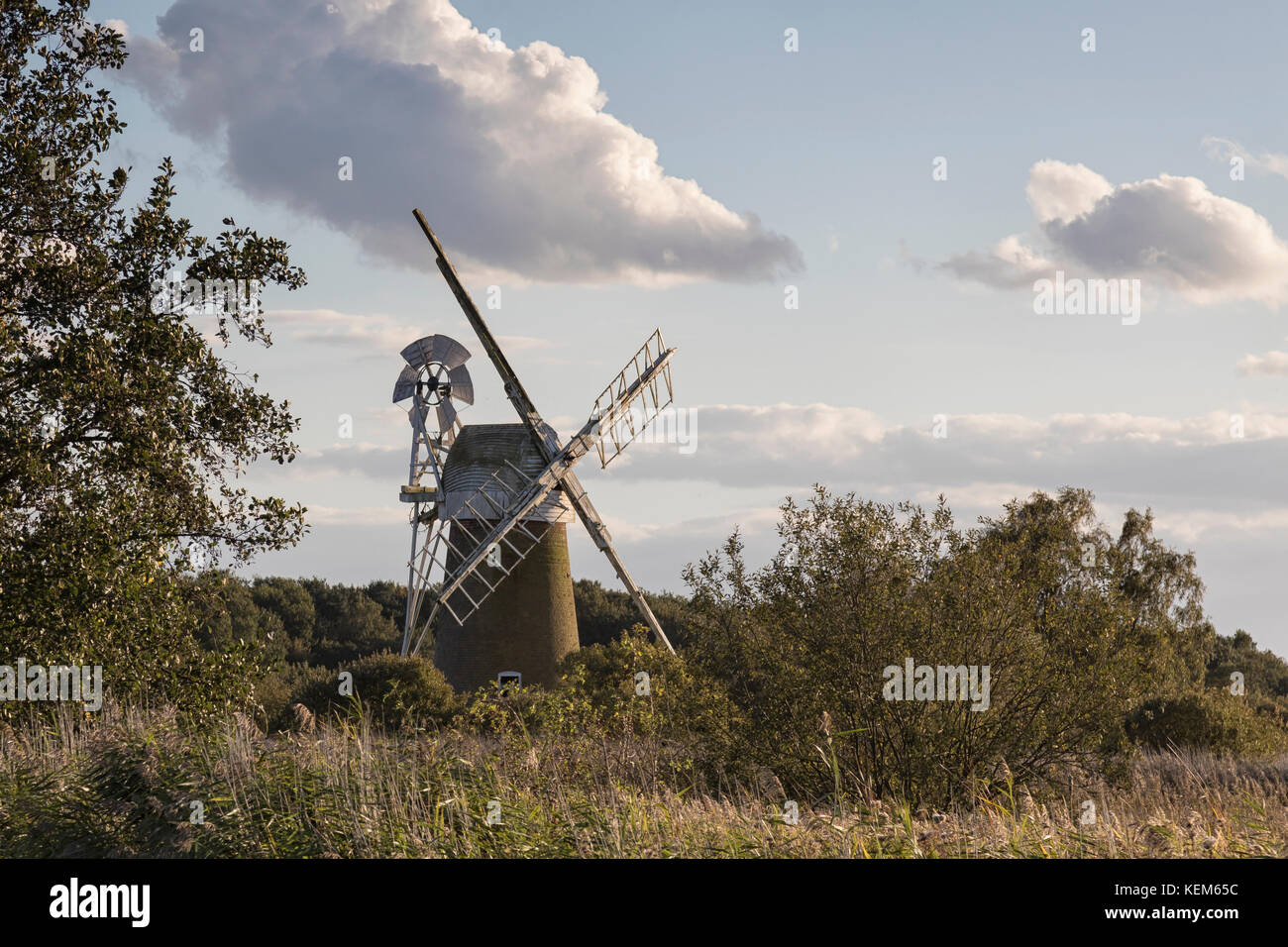 How Hill Windmill, Ludham at sunset Stock Photo - Alamy