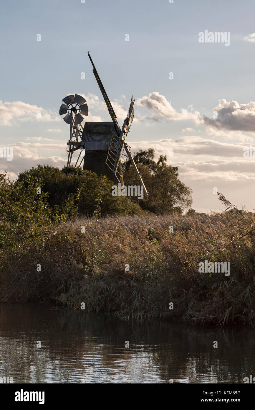 How Hill Windmill, Ludham at sunset Stock Photo - Alamy