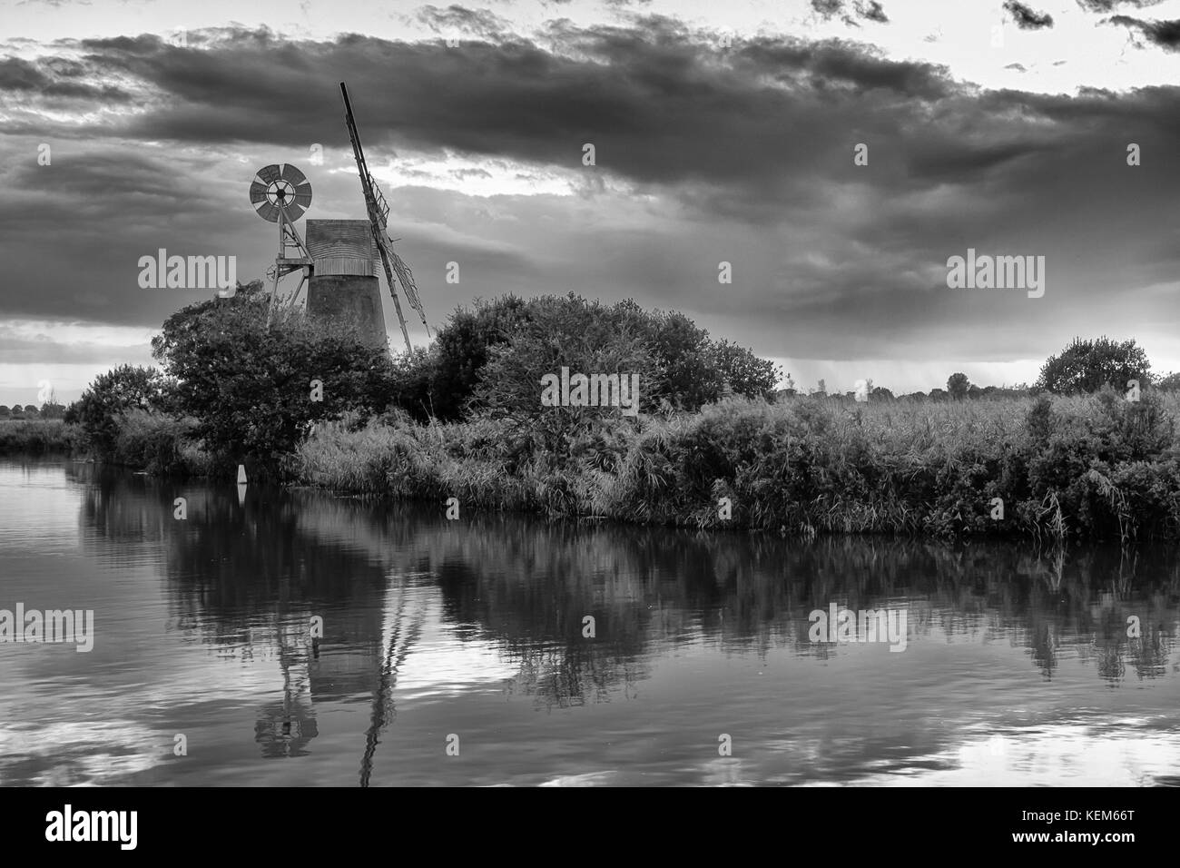 How Hill Windmill, Ludham at sunset Stock Photo - Alamy