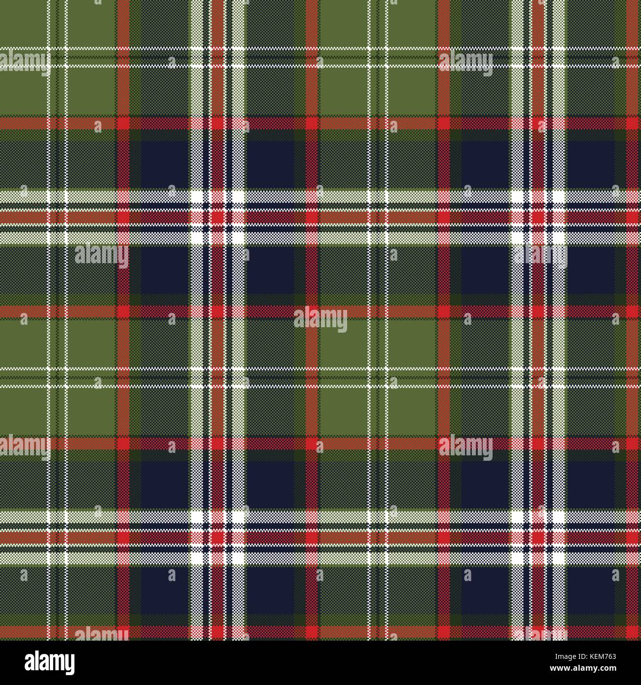 Blue green check plaid seamless pattern. Vector illustration Stock ...