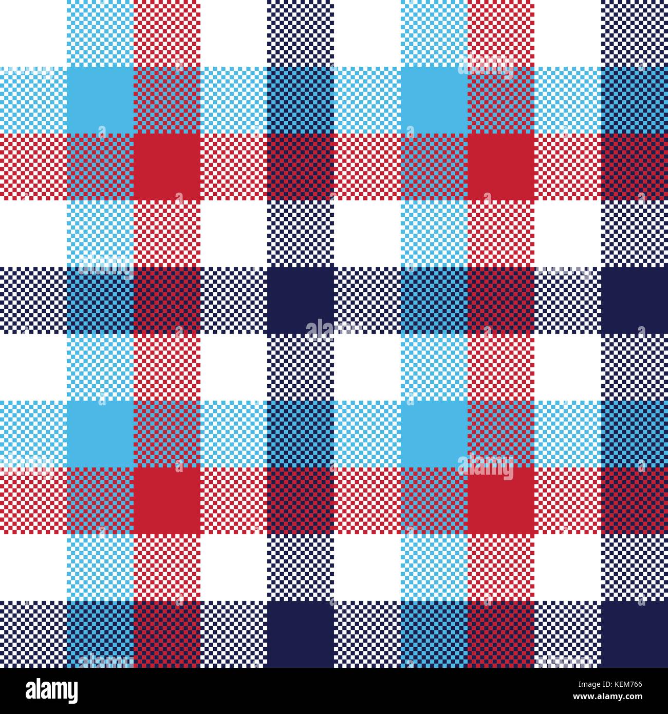 Check pixel plaid seamless pattern. Vector illustration Stock Vector ...