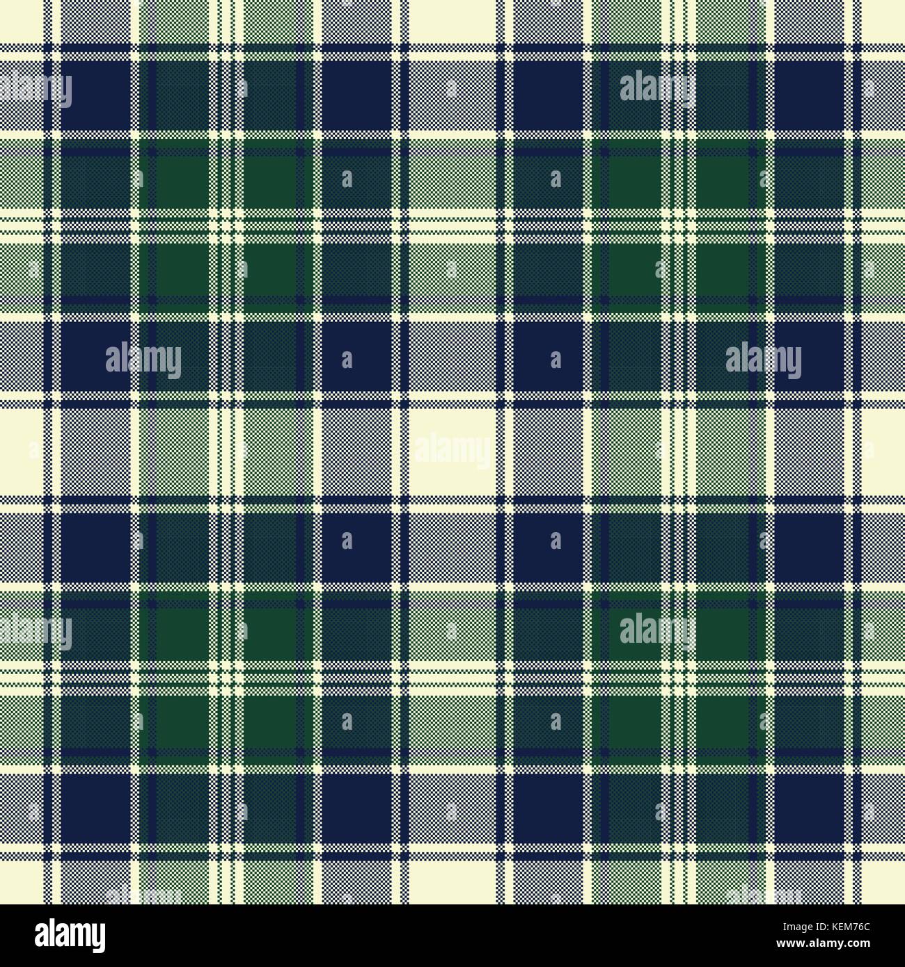 Classic check plaid seamless pixel fabric texture. Vector illustration ...