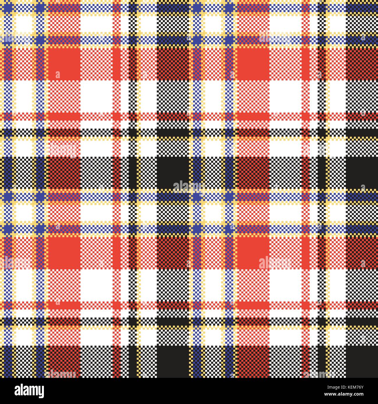 Plaid mosaic pixel seamless pattern. Vector illustration Stock Vector ...