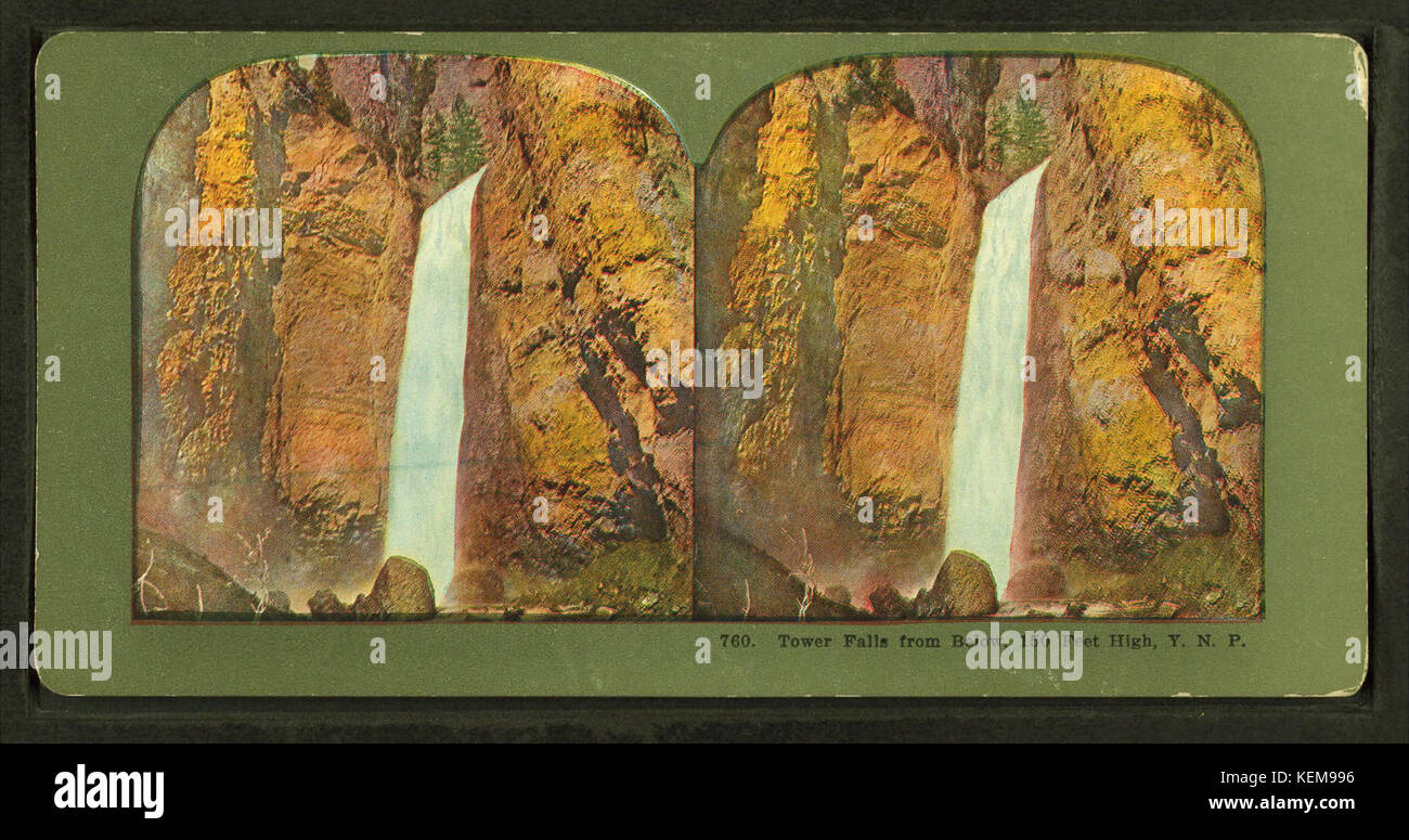 Tower Falls from Below, 150 feet high, Y. N. P, from Robert N. Dennis ...