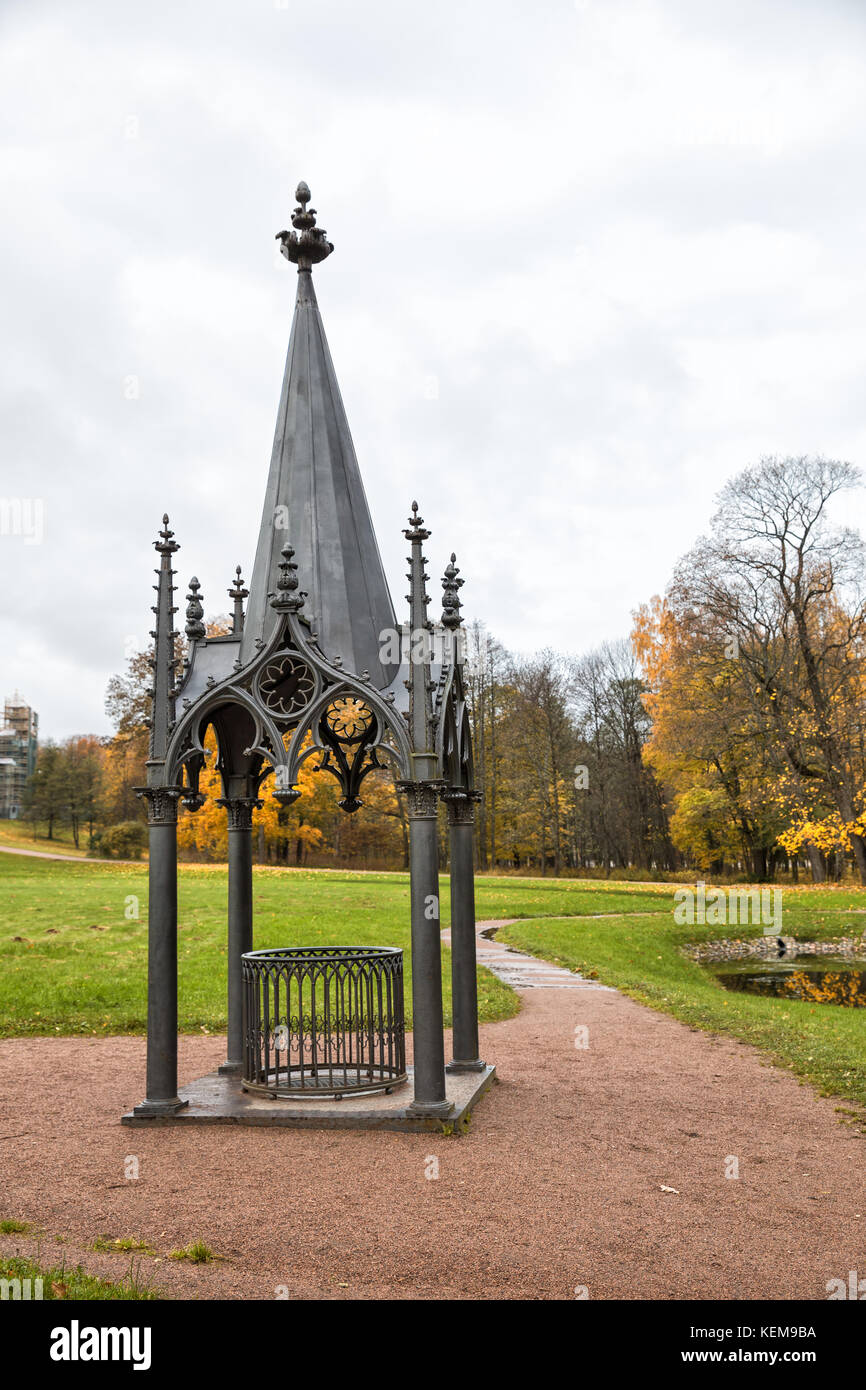 SAINT-PETERSBURG, RUSSIA - OCTOBER 20, 2017: Gothic well in the ...