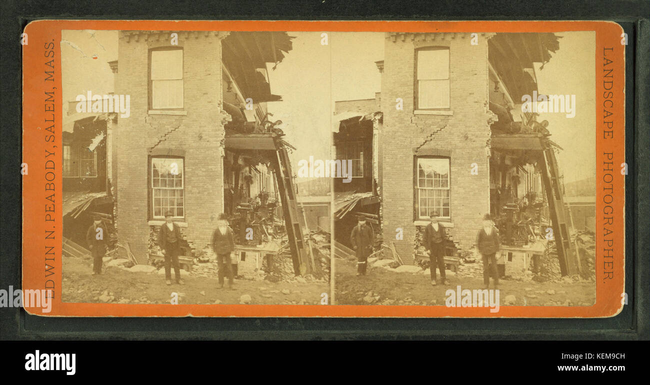 The flood at Worcester, March 30, 1876, by Edwin N. Peabody Stock Photo ...