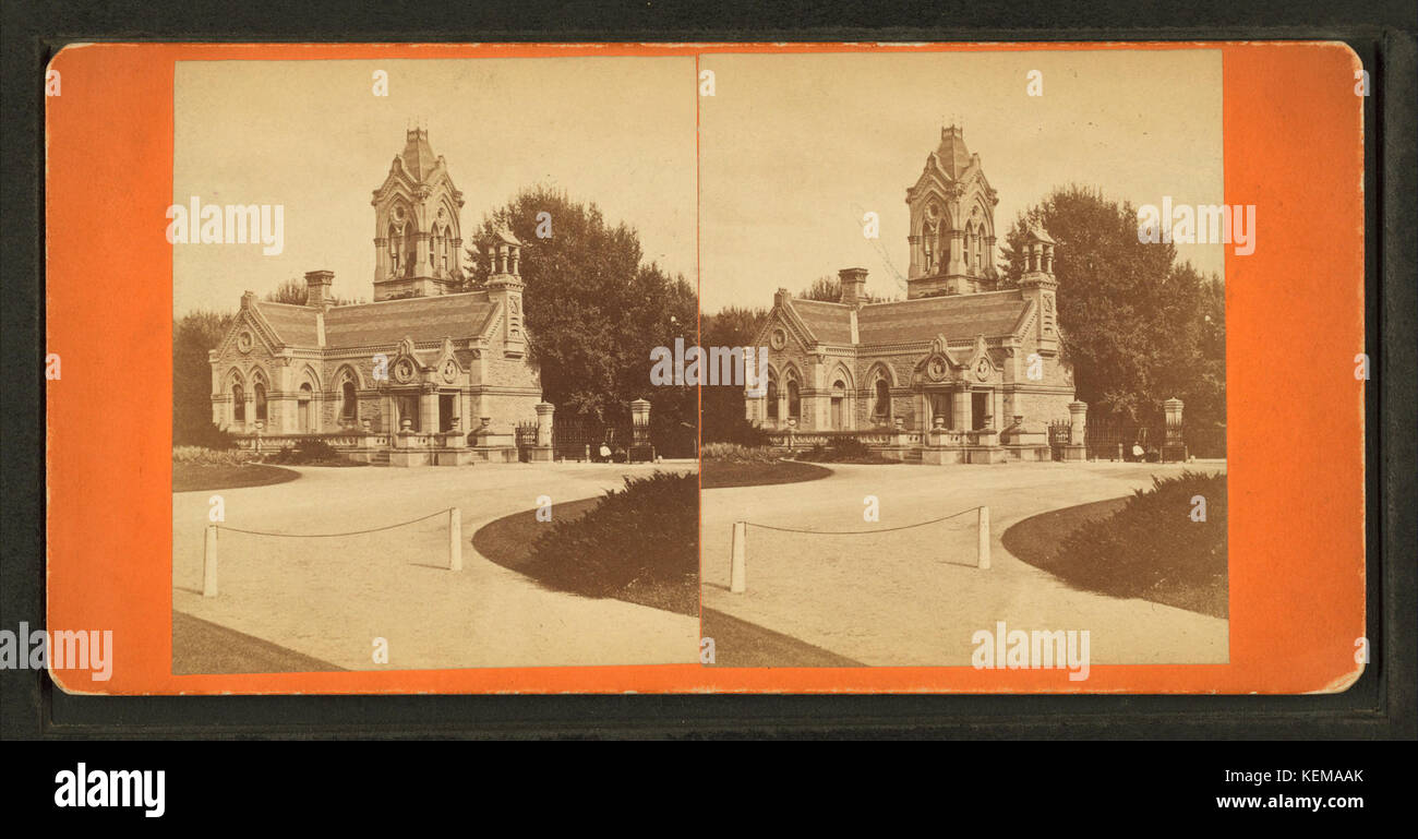 View of entrance to Spring Grove cemetery, from Robert N. Dennis ...