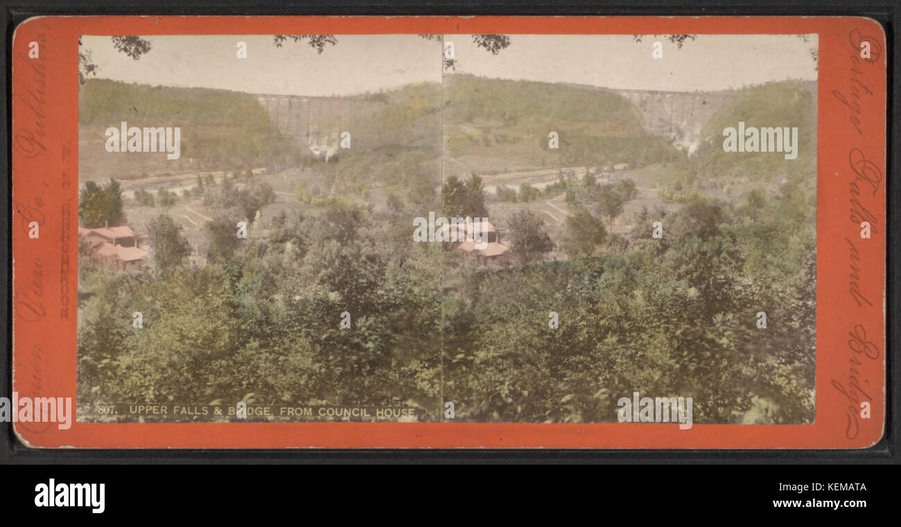 Upper Falls and Bridge, from Council House, by Union View Co Stock ...