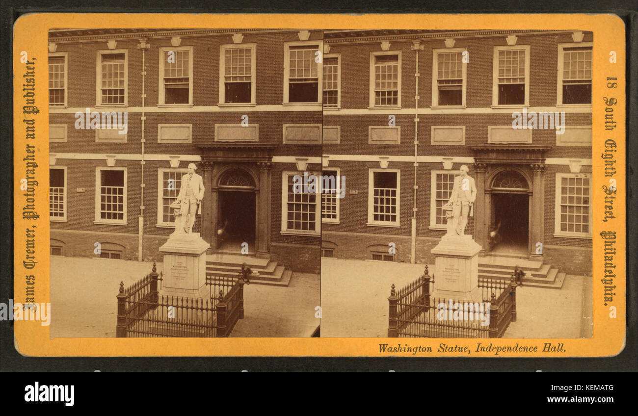 Washington statue, Independence Hall, by Cremer, James, 1821 1893 4 ...