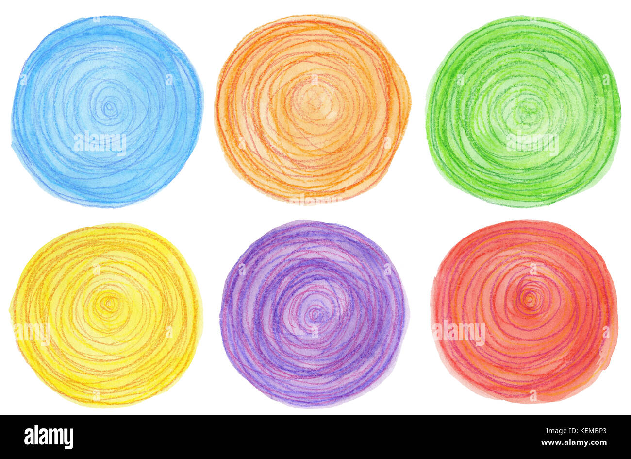 Watercolor hand painted circles, isolated Stock Photo - Alamy