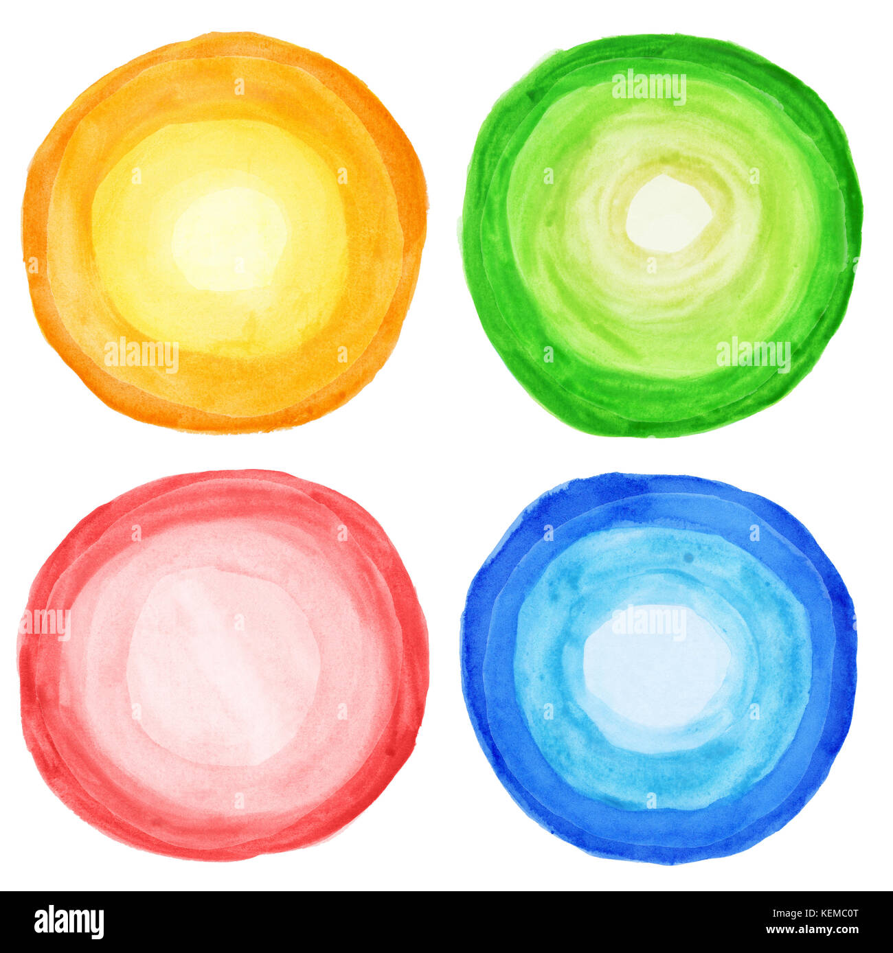 Watercolor hand painted circles, isolated Stock Photo - Alamy