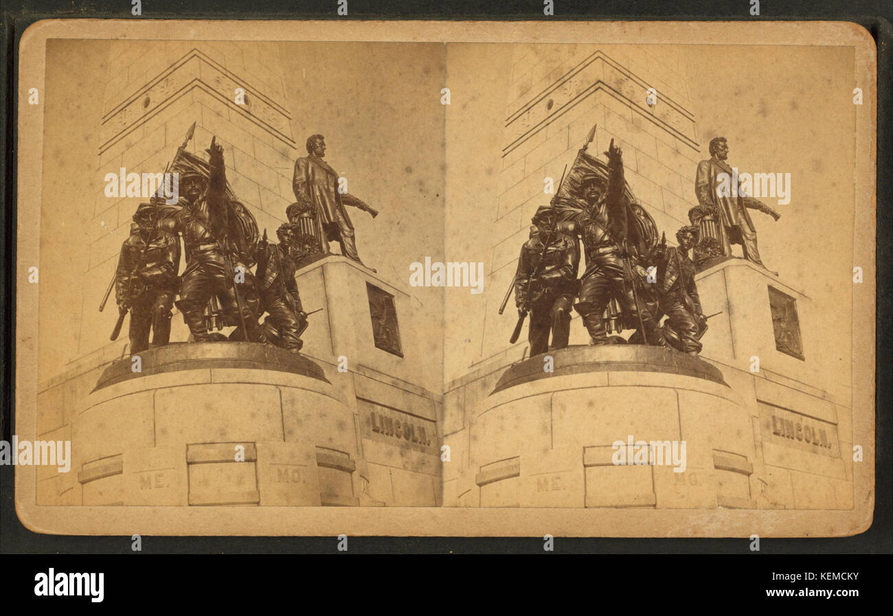 National Lincoln Monument, Springfield, Illinois. Infantry group and ...