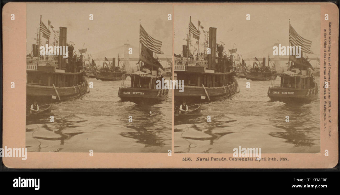 Naval Parade, Centennial, April 28th, 1889, from Robert N. Dennis ...