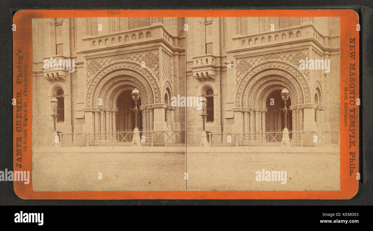 New Masonic Temple, Philadelphia. Main entrance, from Robert N. Dennis ...