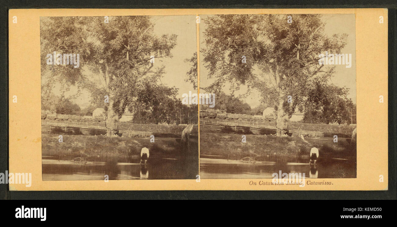 On Catawissa Island, Catawissa. (View along the banks of the river, man ...