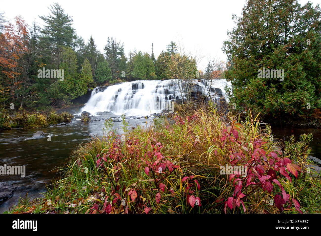 Bond Falls pictured during autumn in Paulding, Michigan, USA Stock ...
