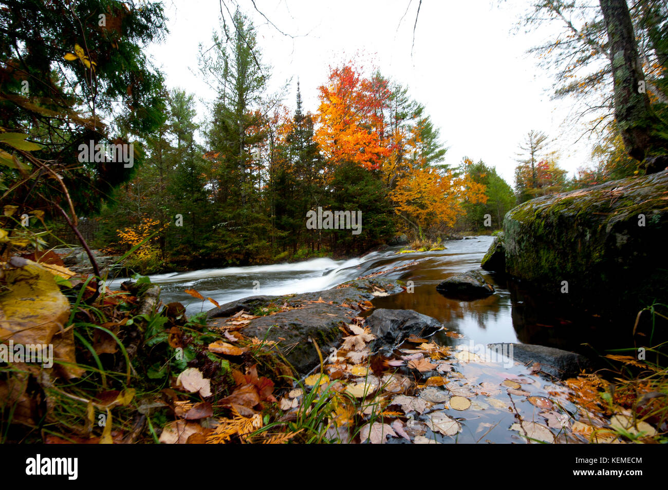 Bond Falls pictured during autumn in Paulding, Michigan, USA Stock ...