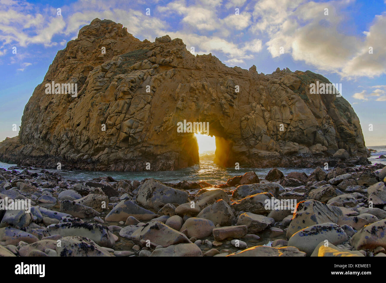 Pfeiffer Beach Keyhole Rock Stock Photo - Alamy