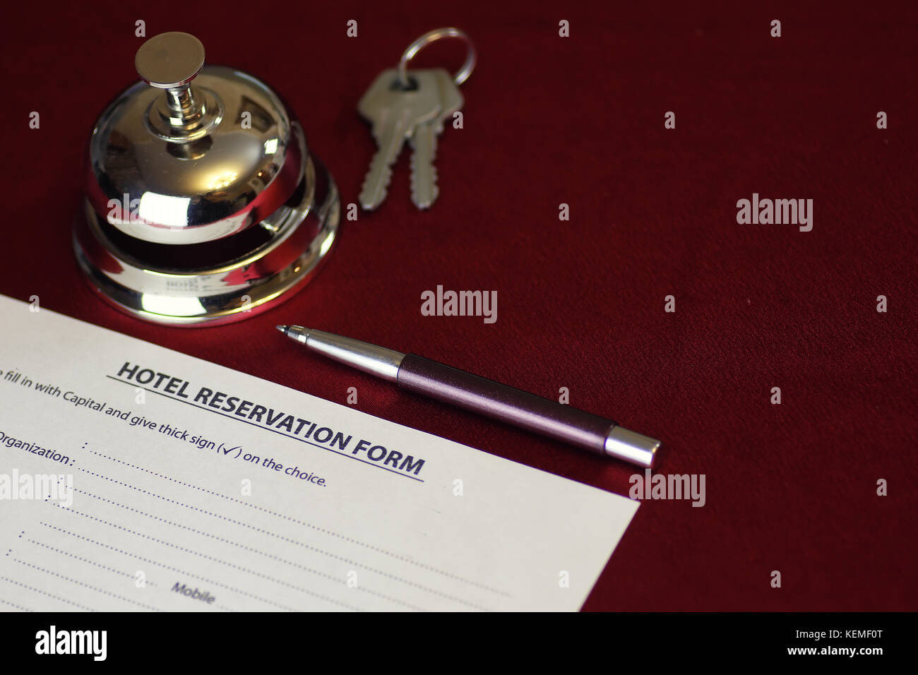 reservation of the hotel room Stock Photo - Alamy