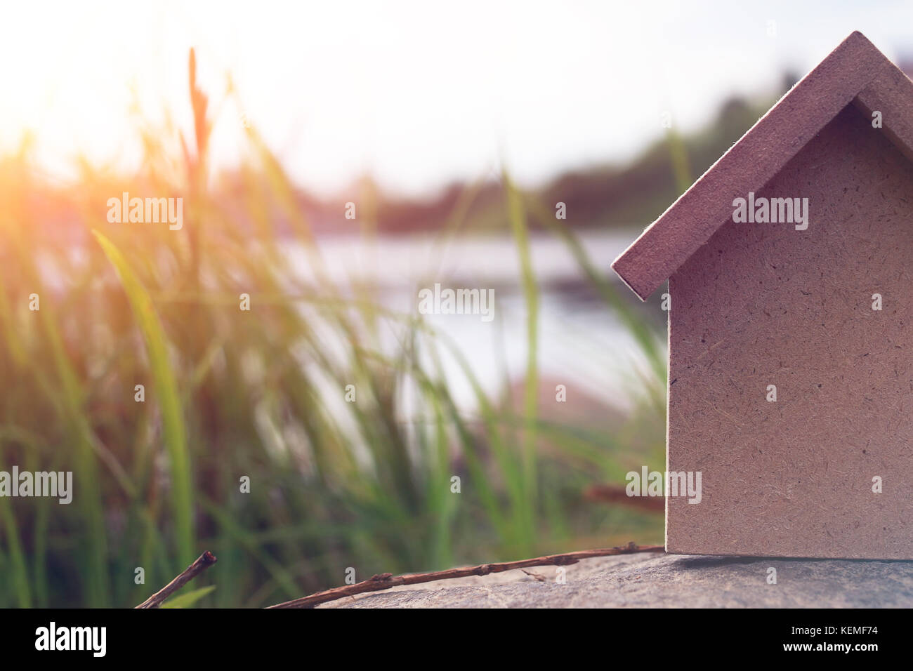 In the shape of a house a wooden figure Stock Photo - Alamy