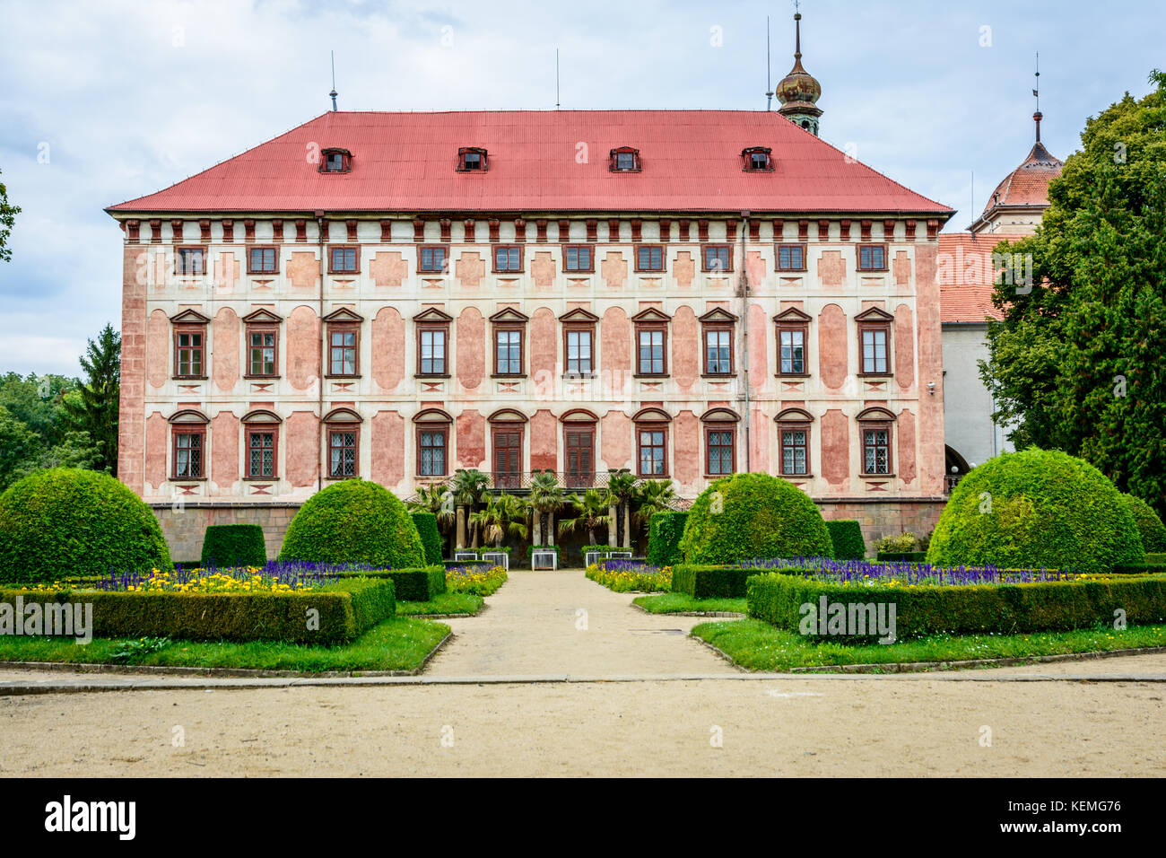 Czech baroque castle Libochovice in sunny day Stock Photo - Alamy