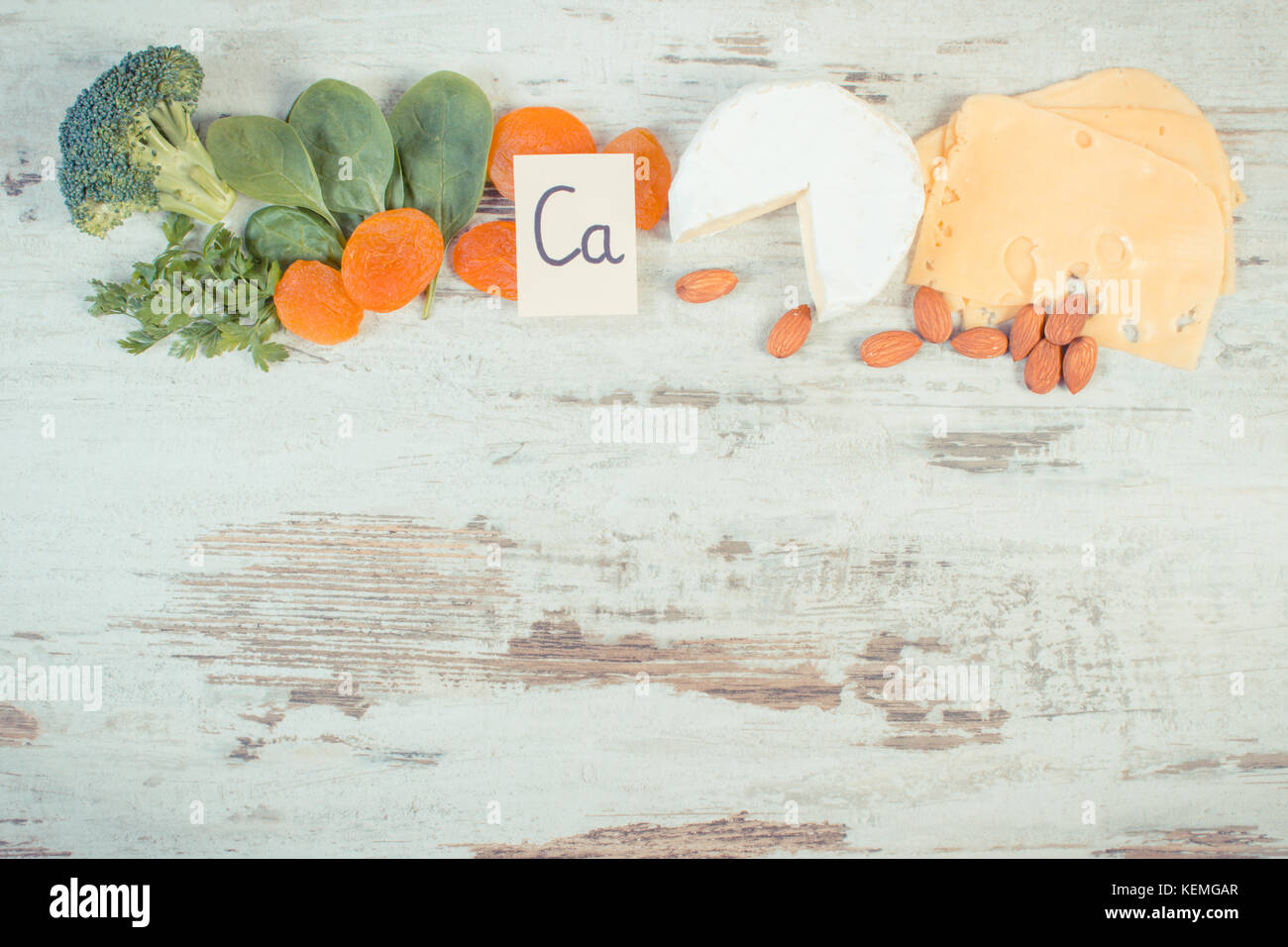 Vintage photo, Ingredients containing calcium and dietary fiber ...