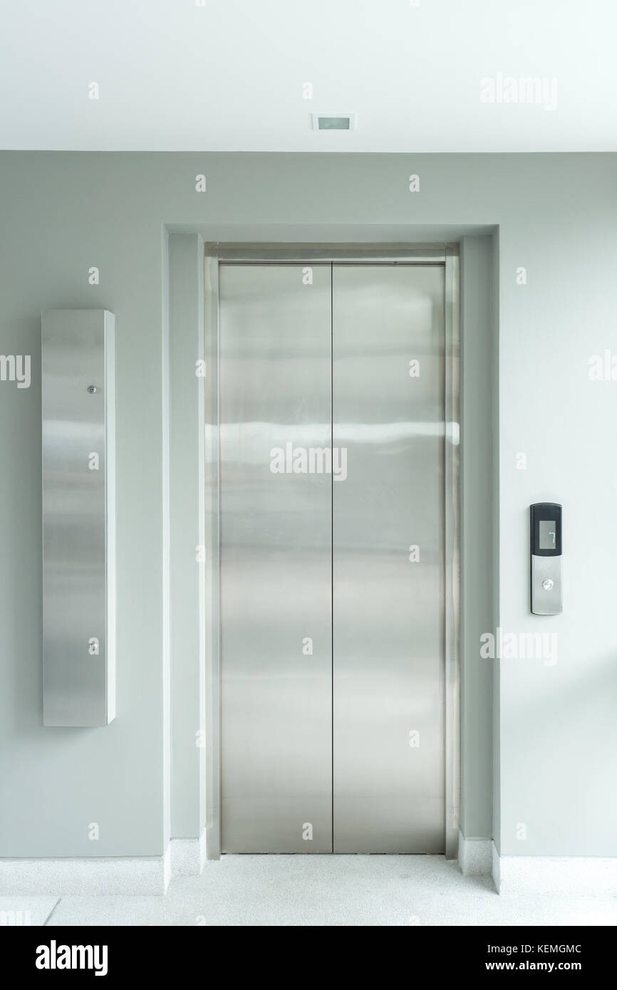 modern elevator made of metal in building Stock Photo - Alamy