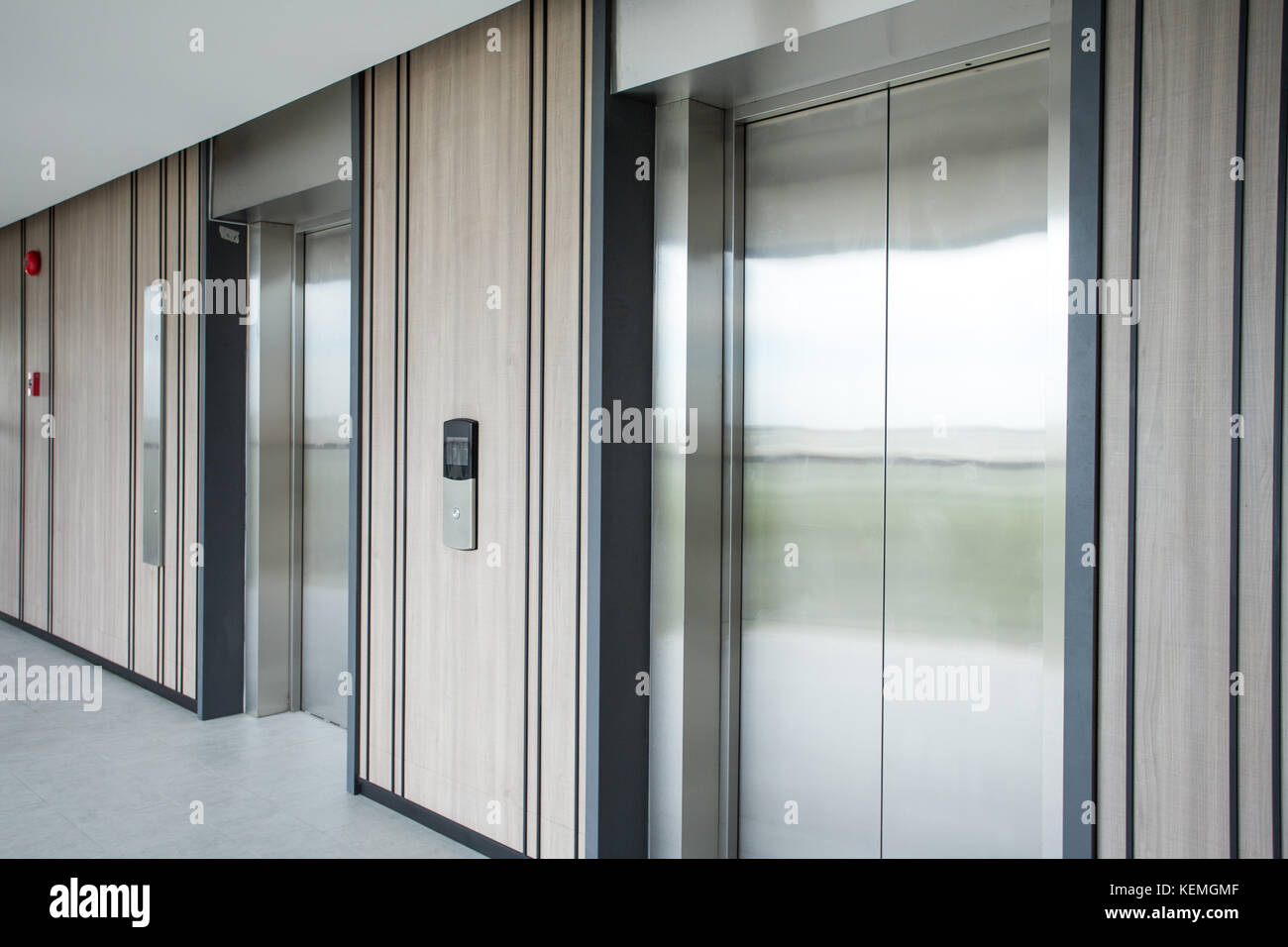 modern elevator made of metal in building Stock Photo - Alamy