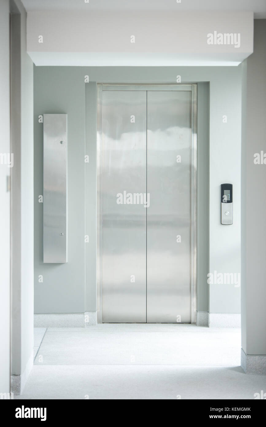 modern elevator made of metal in building Stock Photo - Alamy